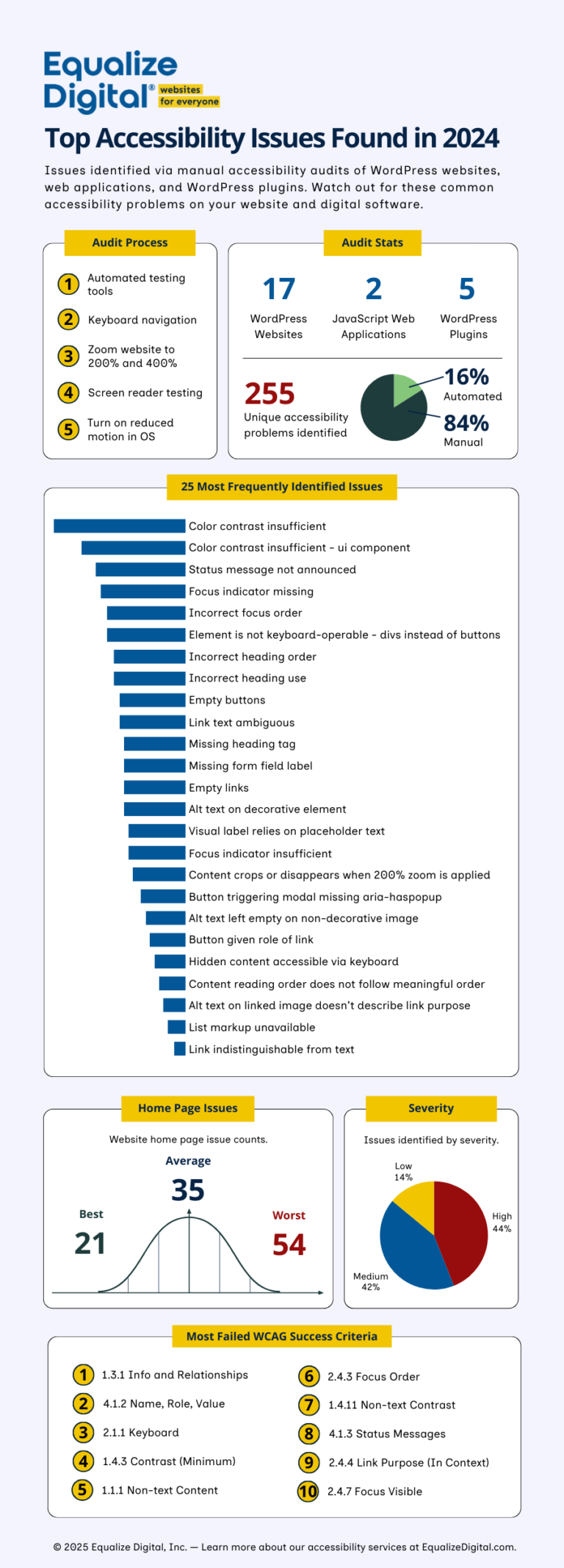 Top Accessibility Issues Found in 2024 (Infographic) - Equalize Digital