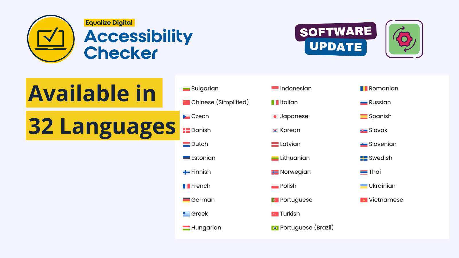 Accessibility Checker Now Available in 32 Languages - Equalize Digital